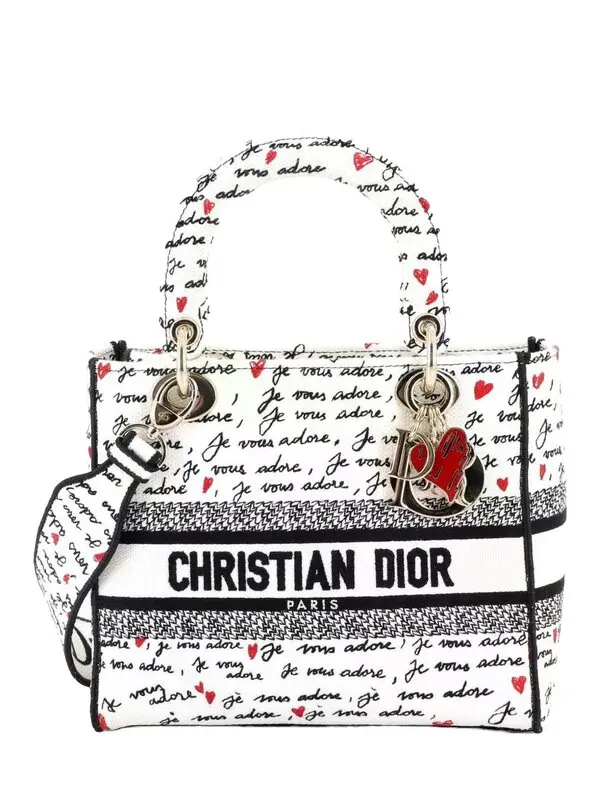 Dior Lady D-lite Embroidered Canvas Satchel - Multicolour