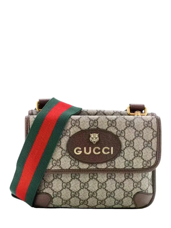 Gucci Neo Vintage Flap Messenger Gg Coated Canvas Crossbody Bag - Brown