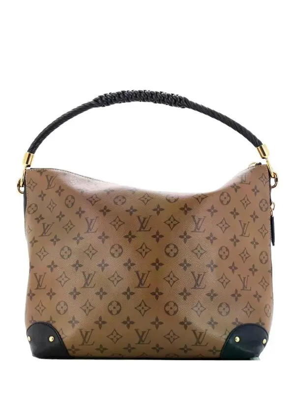 LOUIS VUITTON Triangle Softy Hobo Bag Reverse Monogram Canvas - Black