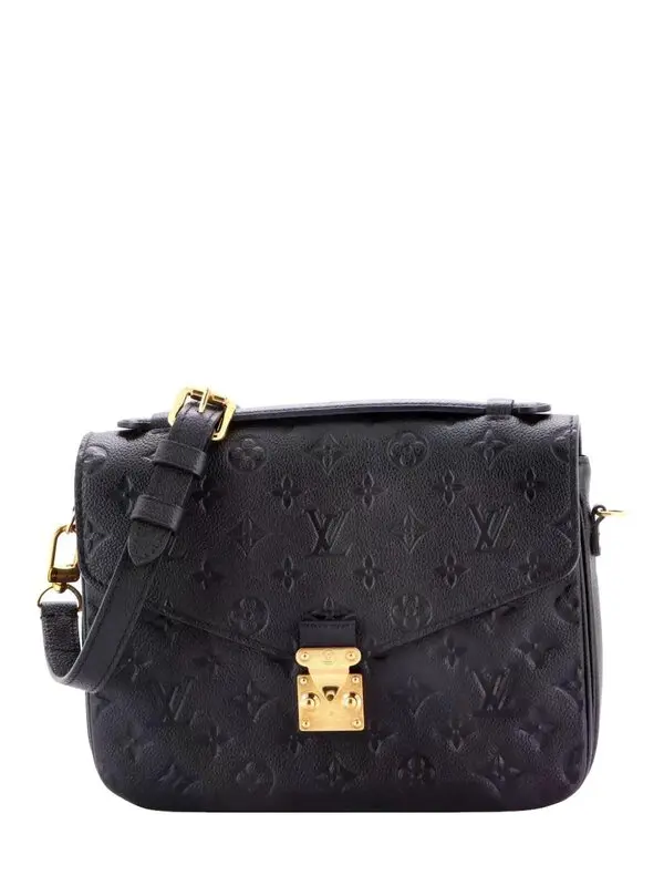 LOUIS VUITTON Pochette Metis Monogram Empreinte Leather Crossbody Bag - Black