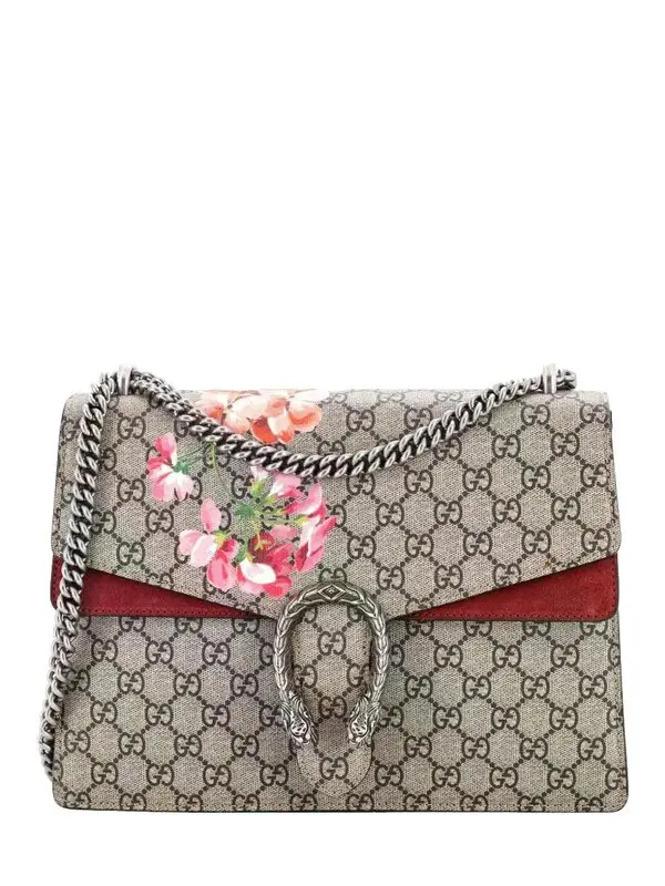 Gucci Dionysus Blooms Print Gg Coated Canvas Medium Shoulder Bag - Brown