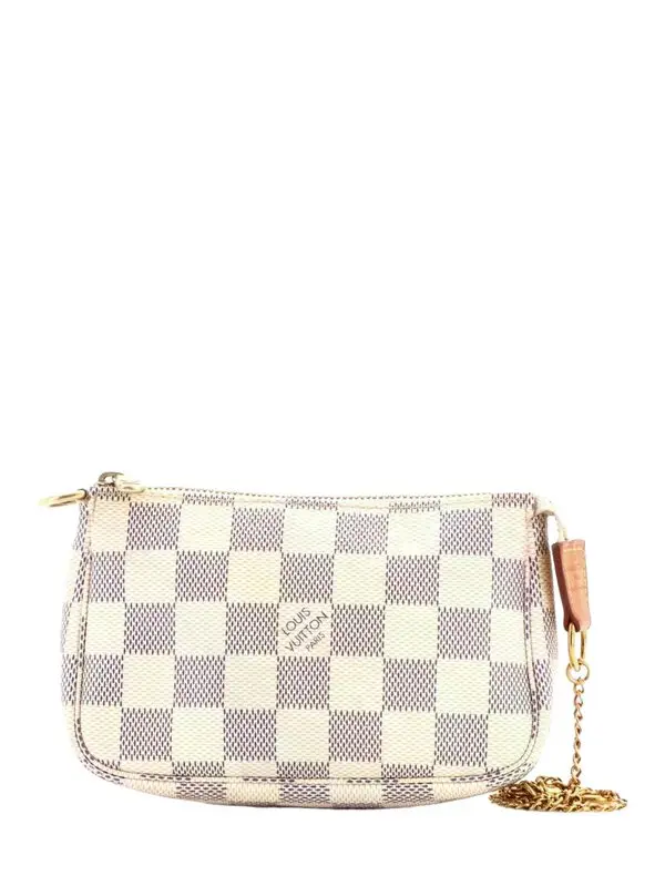 LOUIS VUITTON Pochette Accessoires Damier Mini Clutch - White