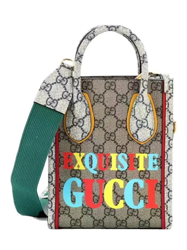Gucci Printed Gg Coated Canvas Mini Shoulder Bag - Blue