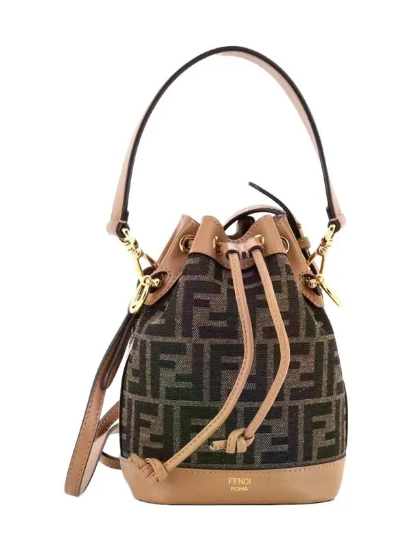 Fendi Mon Tresor Zucca Canvas Mini Bucket Bag - Brown