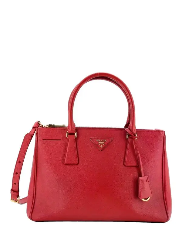 Prada Galleria Double Zip Saffiano Leather Medium Tote Bag - Red