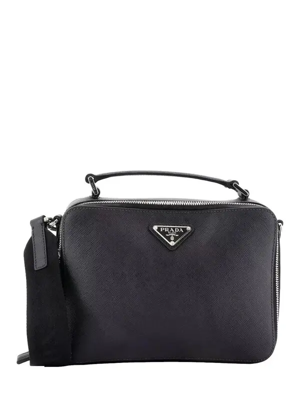 Prada Saffiano Leather Small Crossbody Bag - Black