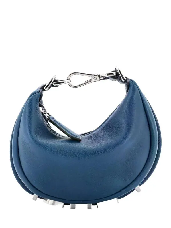 Fendi Graphy Bag Leather Nano Hobo Bag - Blue
