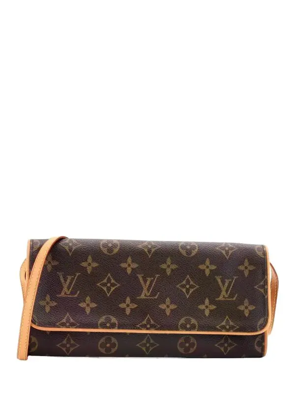 LOUIS VUITTON Twin Handbag Monogram Canvas Gm Crossbody Bag - Brown