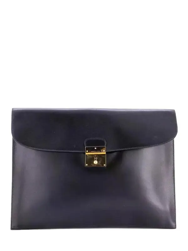 Hermès Portfolio Box Calf Large Clutch - Black