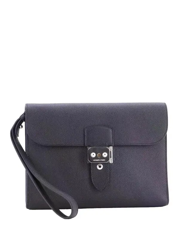 Hermès Sac A Depeches Wristlet Pouch Epsom 24 - Black