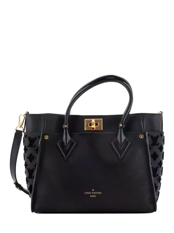 LOUIS VUITTON On My Side Monogram Tuffetage Leather Mm Tote Bag - Black