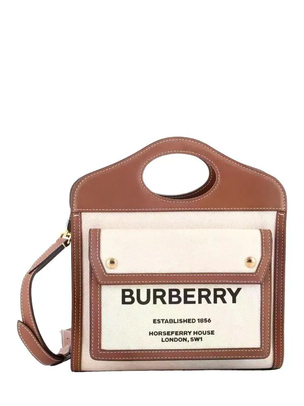 Burberry Logo Pocket Tote With Mini Crossbody Bag - Brown