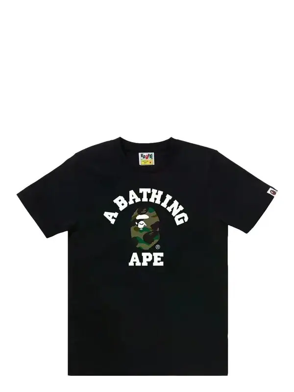A BATHING APE Camo College Graphic-print T-shirt - Black