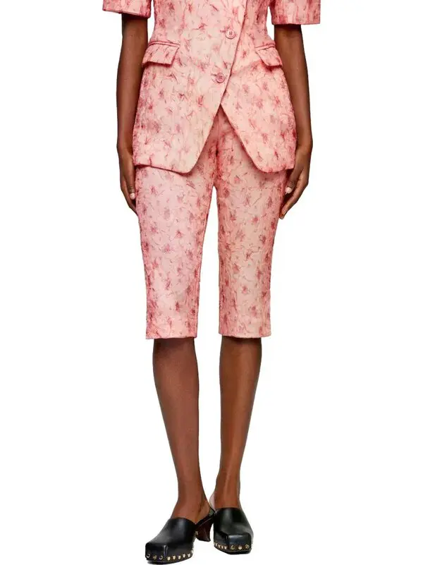 GANNI Floral Print Shorts - Pink