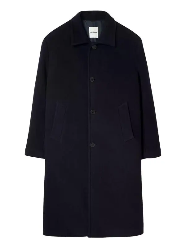 Sandro Button-fastening Wool Coat - Blue