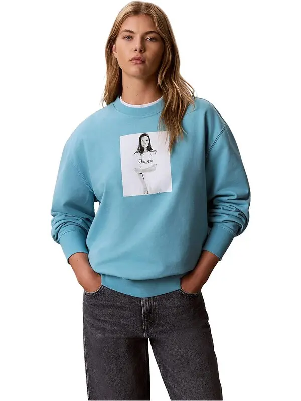 Calvin Klein Kate Moss Obsession Graphic Hoodie - Stillwater