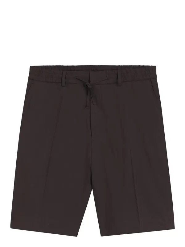 BOSS Relaxed-fit Linen-blend Shorts - Dark Brown