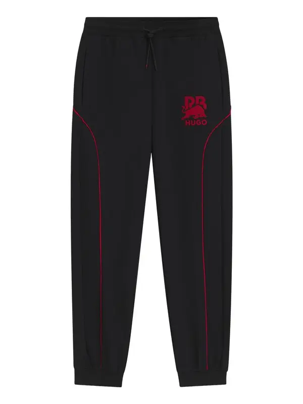 Hugo X Rb Stretch-cotton Sweatpants With Bull Motif - Black