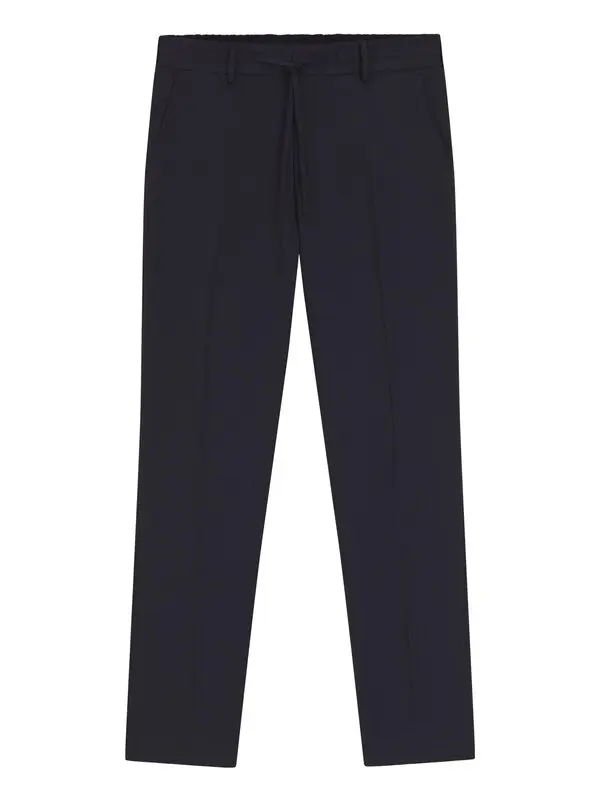 BOSS Patterned Slim-fit Trousers - Dark Blue