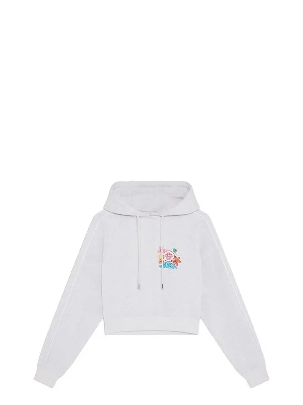 Casablanca Embroidered Cropped Hooded Sweatshirt - Multicolor