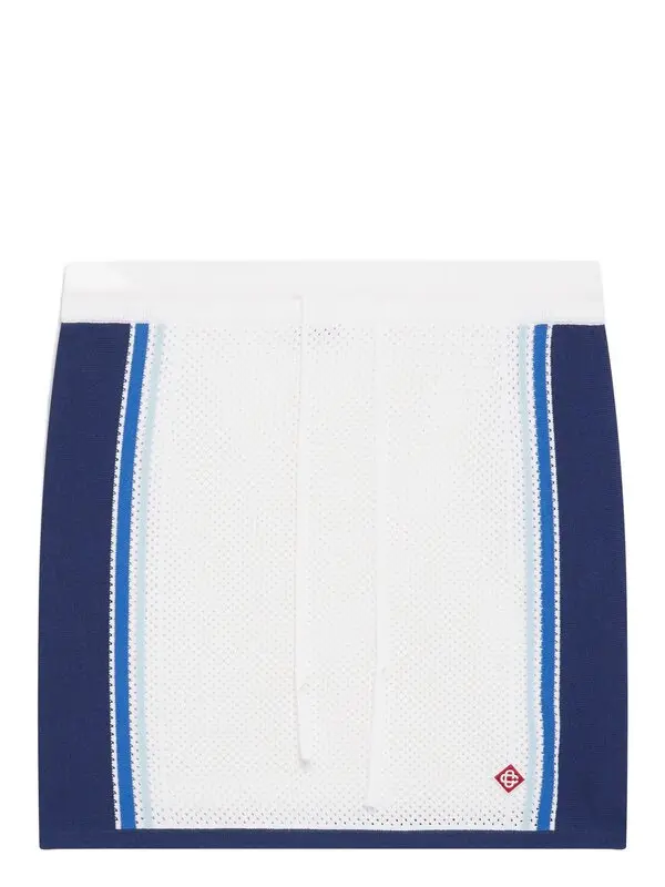Casablanca Striped Mesh Mini Skirt - Blue
