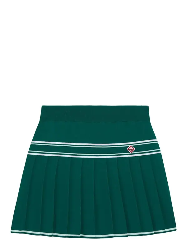 Casablanca Pleated Knit Mini Skirt - Green