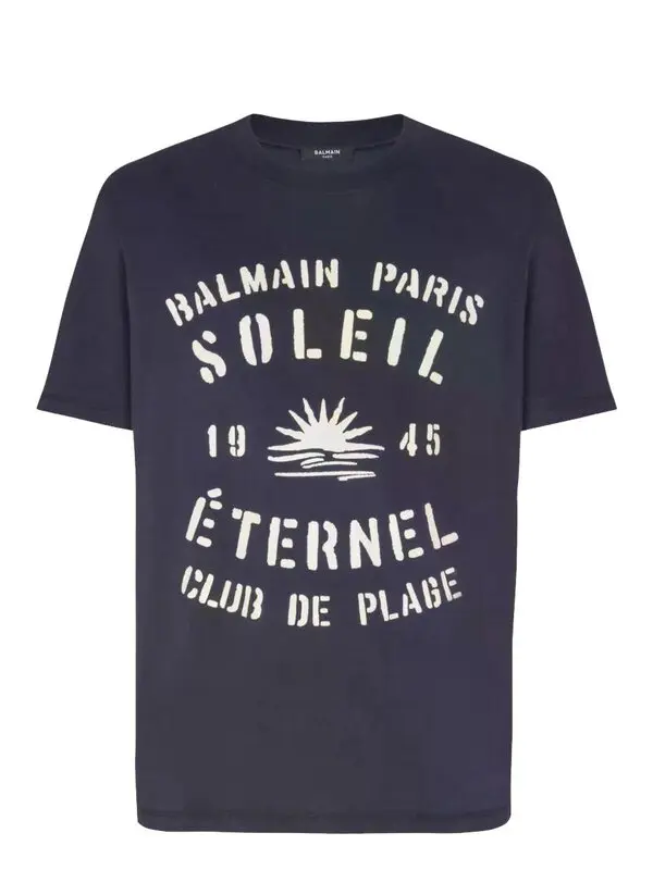 Balmain Short-sleeve Crew-neck T-shirt - Blue