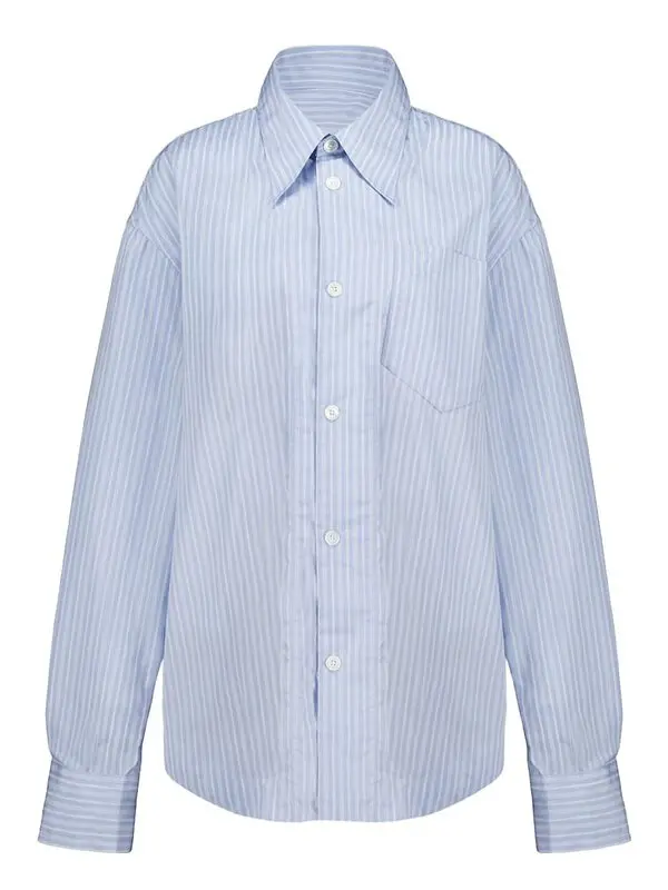 AMI Paris Striped De Cœur Shirt - Blue