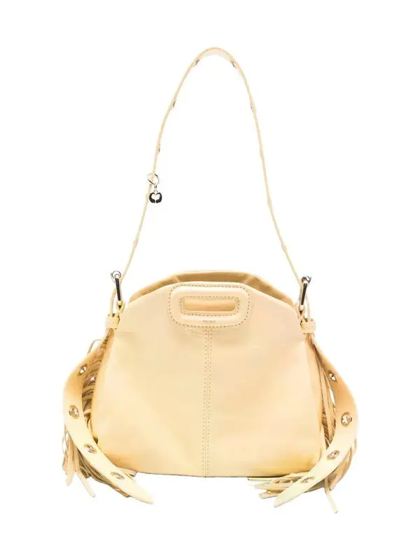 Maje Mini Tote Bag With Fringe And Eyelets - Yellow