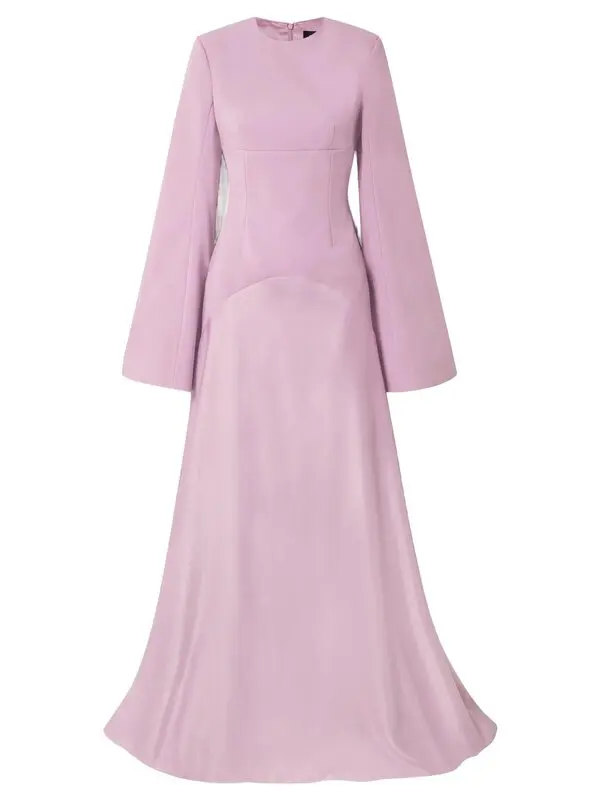Solace London Claudine Satin-trimmed Crepe Gown - Pink