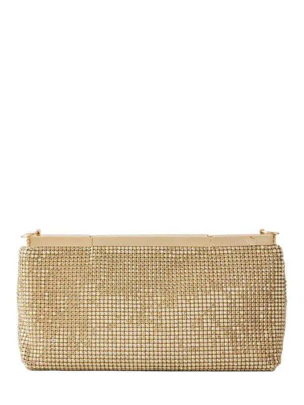 Cult Gaia Felice Crystal-embellished Chainmail Clutch - Neutrals