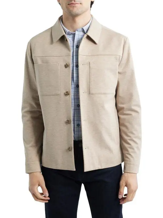 Johnston & Murphy Xc Flex Pinnacle Shirt Jacket - Tan Twill