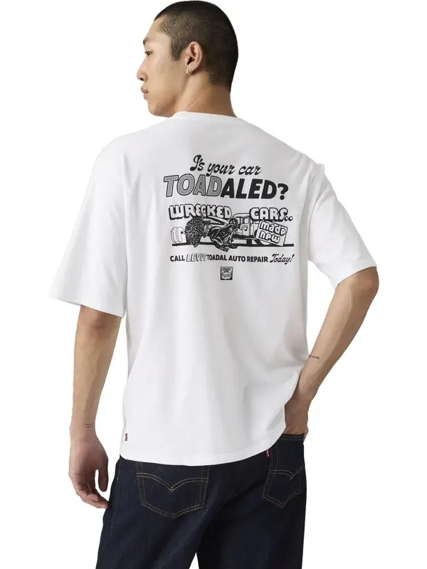 LEVI'S Half-sleeve Graphic Pocket T-shirt - Toadal Auto Service White Plus