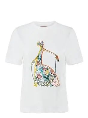Missoni Crewneck T-shirt In Cotton Jersey With Graphic Print And Logo - Green& Yellow