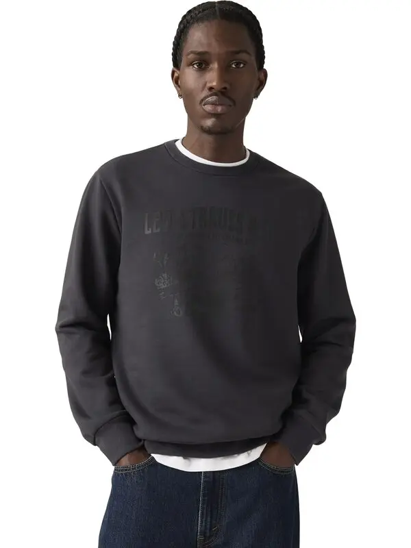 LEVI'S Standard Fit Graphic Crewneck Sweatshirt - Bison Phantom