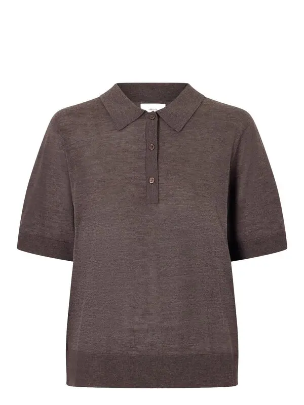 Loulou De Saison Migo Cashmere Polo Shirt - Brown