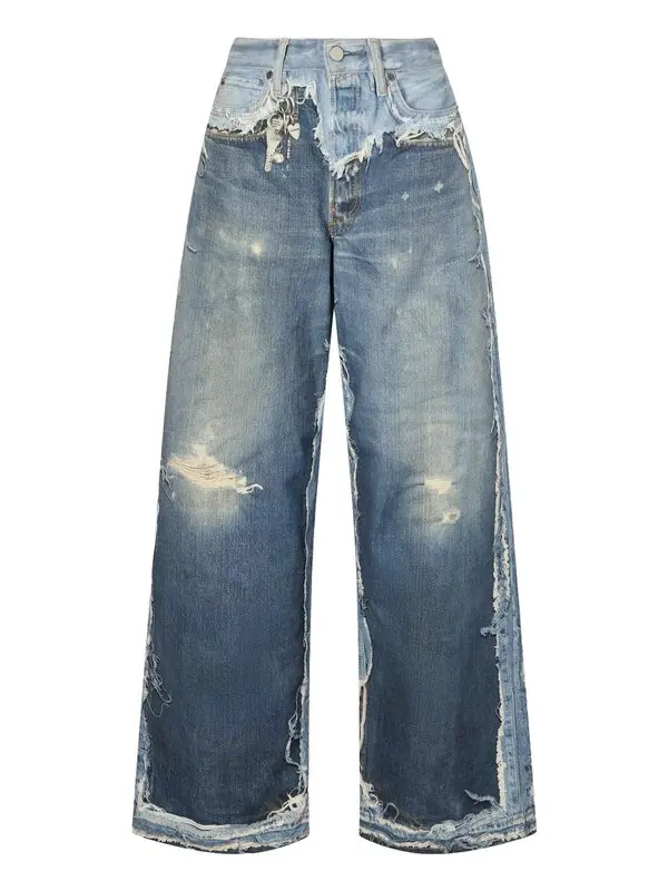 Acne Studios 1981 Trompe L'oeil Printed Organic Straight-leg Jeans - Blue