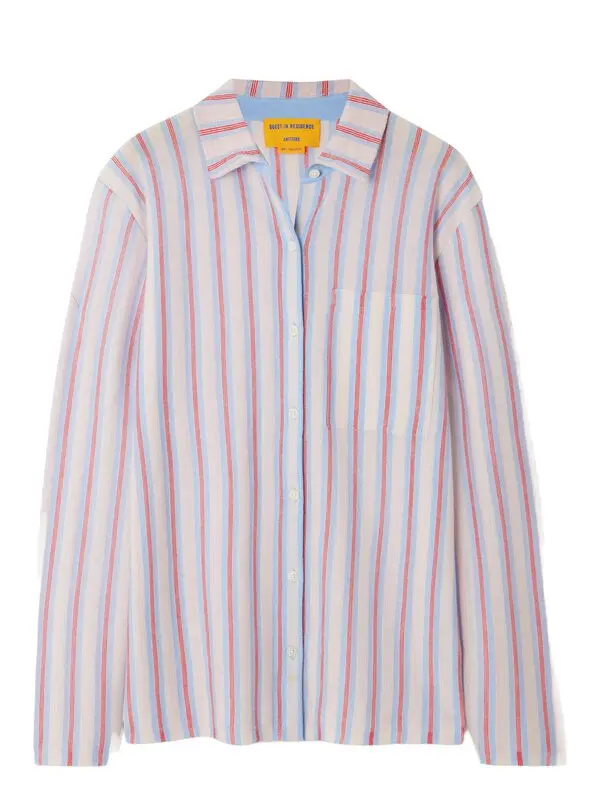 Guest In Residence Showtime Striped Cashmere Shirt - Pink