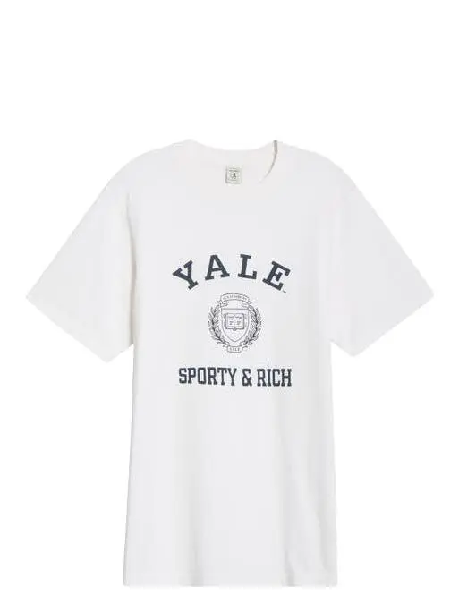 SPORTY & RICH Gender Inclusive Veritas Graphic T-shirt - White