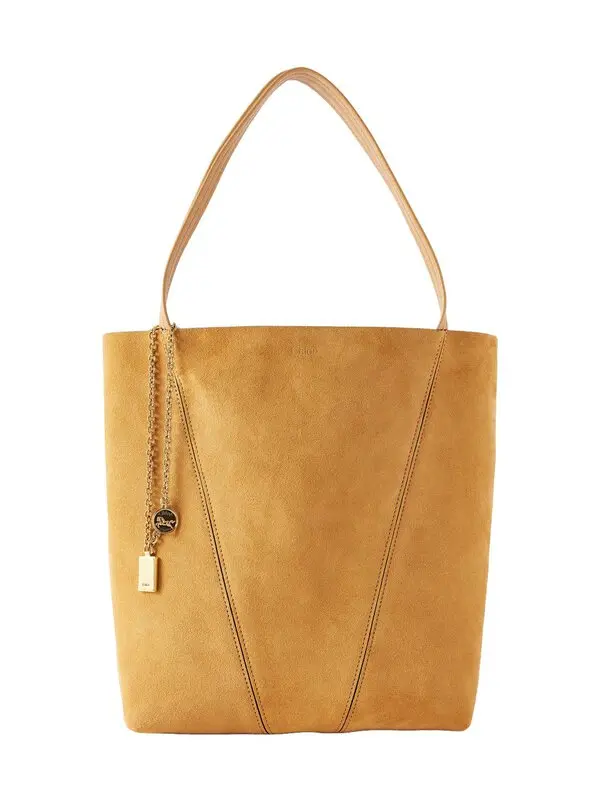 Chloé Embellished Suede Tote - Brown