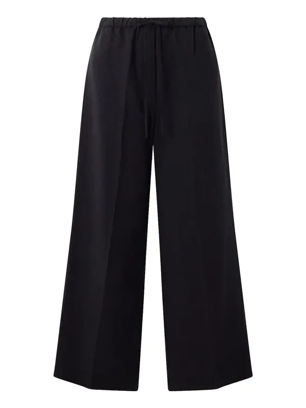 TOTEME Linen Wide-leg Pants - Black
