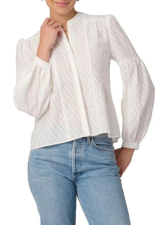 Shoshanna Breeze Stripe Burnout Flynn Top - Optic