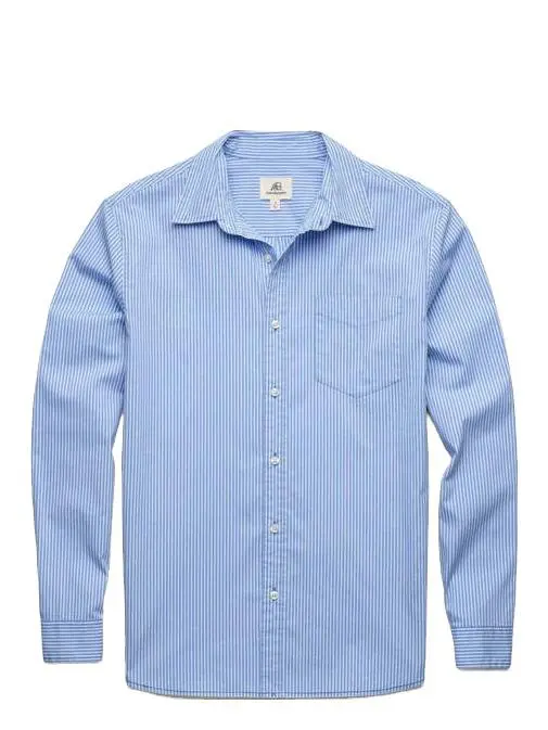 SURFSIDE SUPPLY CO. Brian Pinstripe Shirt - Wedgewood Blue