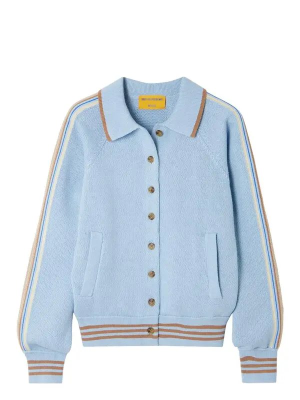 Guest In Residence Varsity Striped Cotton-blend Jacket - Blue