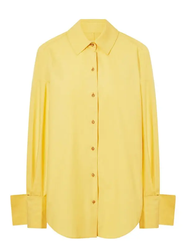 Ossou Wren Cotton-poplin Shirt - Yellow