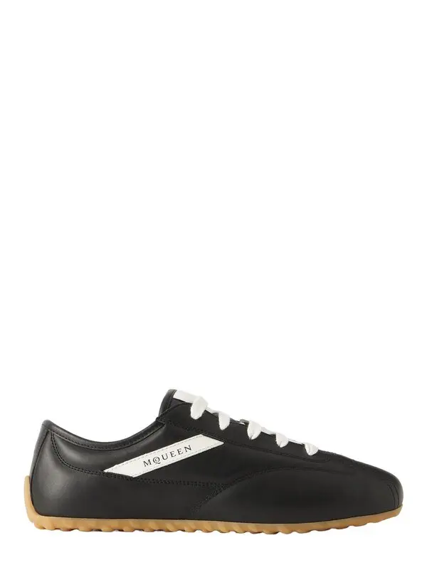 Alexander McQueen Boxe' Leather Sneakers - Black