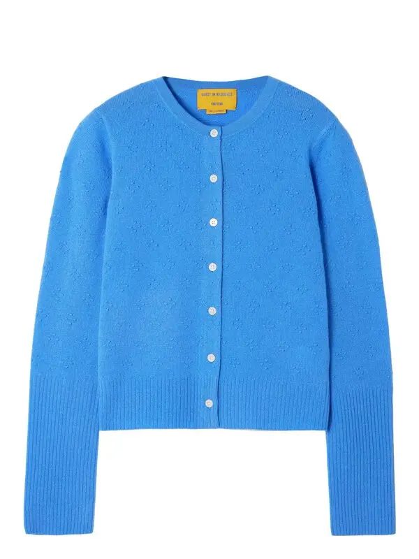 Guest In Residence Compass Jane Cropped Cashmere Cardigan - Blue