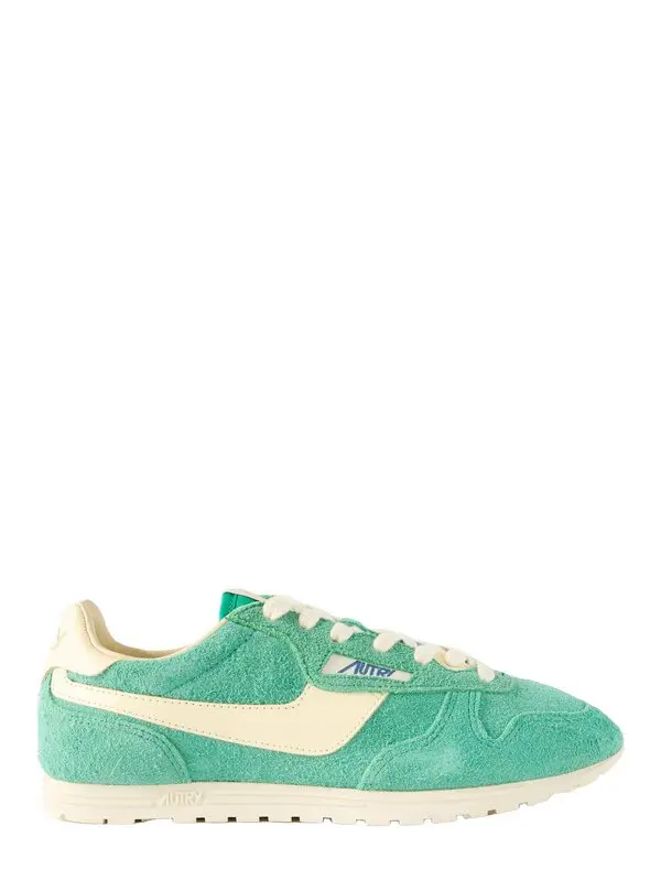 AUTRY Leather-trimmed Suede Sneakers - Green