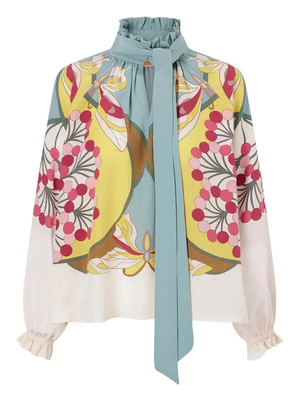 La DoubleJ Cerere Printed Silk-crepe Blouse - Multi