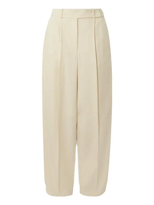 JOSEPH Rayen Pleated Woven Wide-leg Pants - Off-white